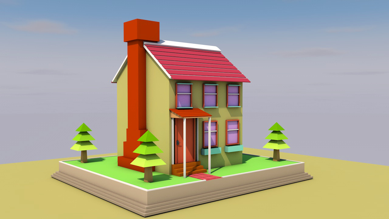 ArtStation - Low poly simple cute house 🏡