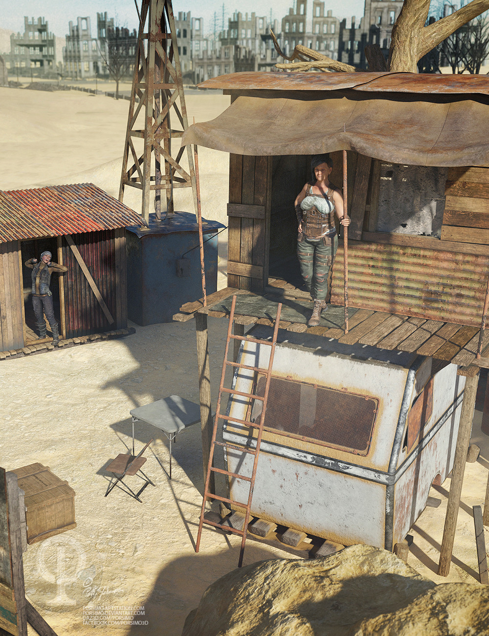 ArtStation - Wasteland settlement