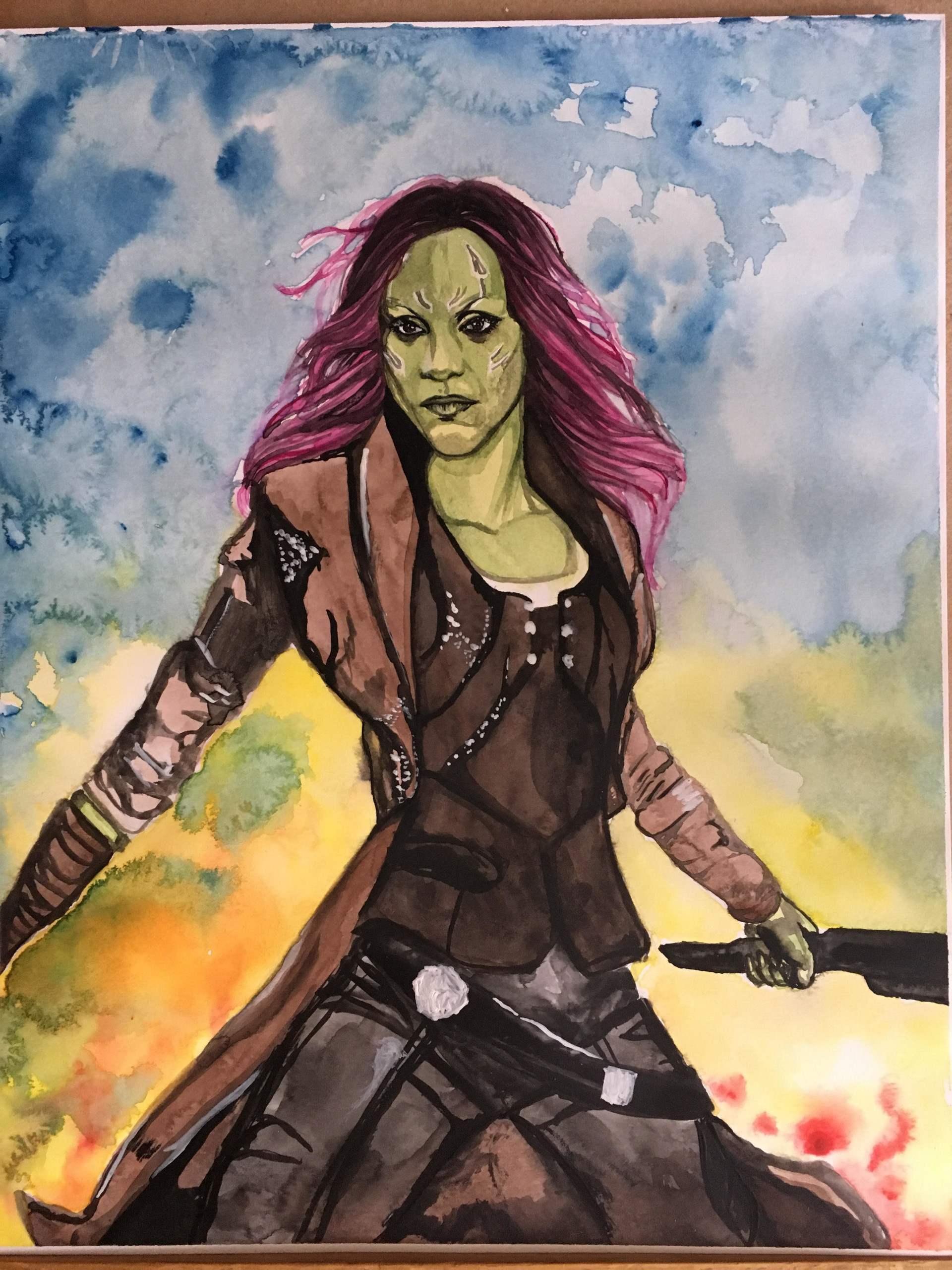 ArtStation - Gamora in watercolro