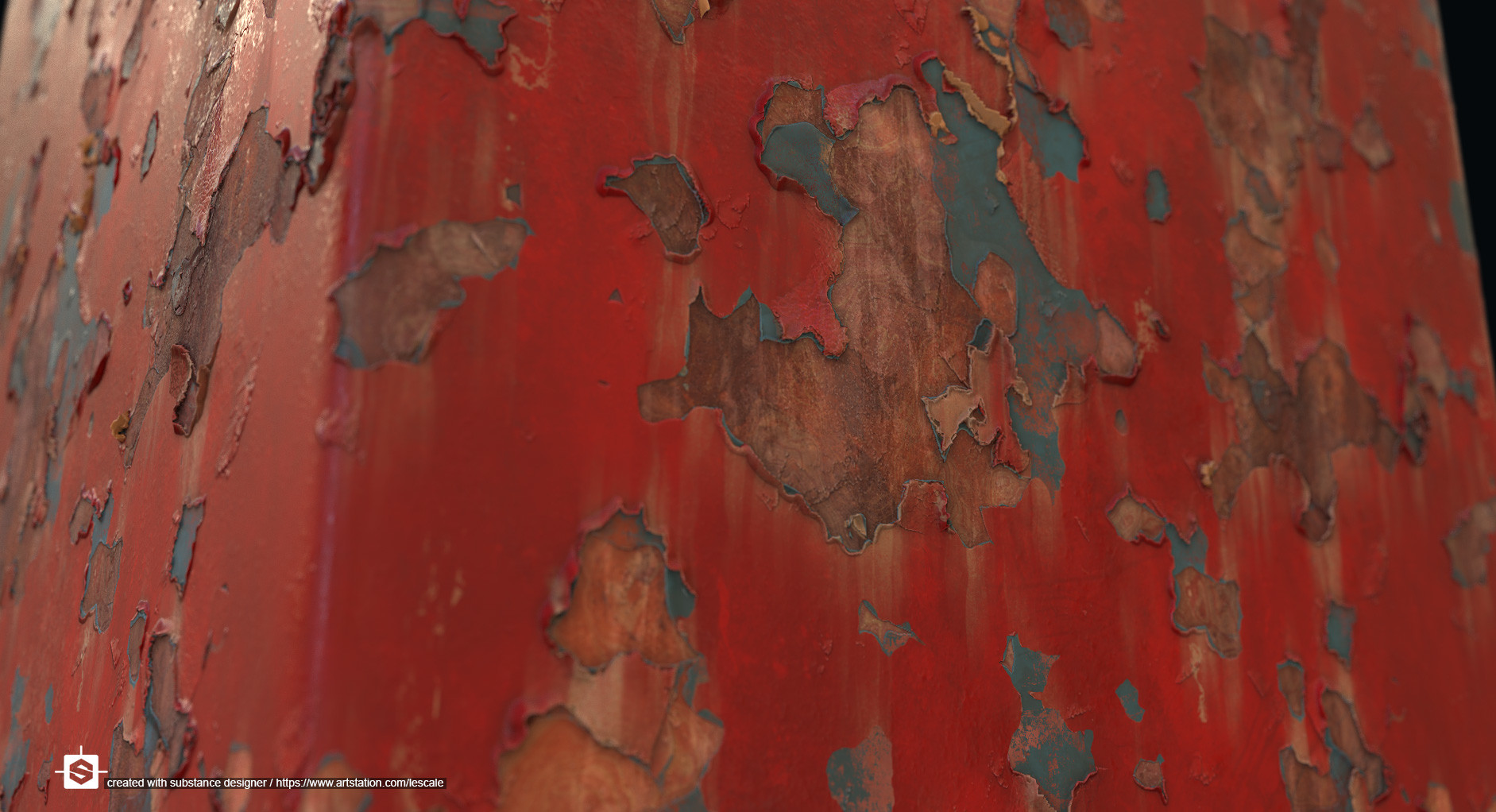 Jorge Lescale - painted metal wall Substance Designer