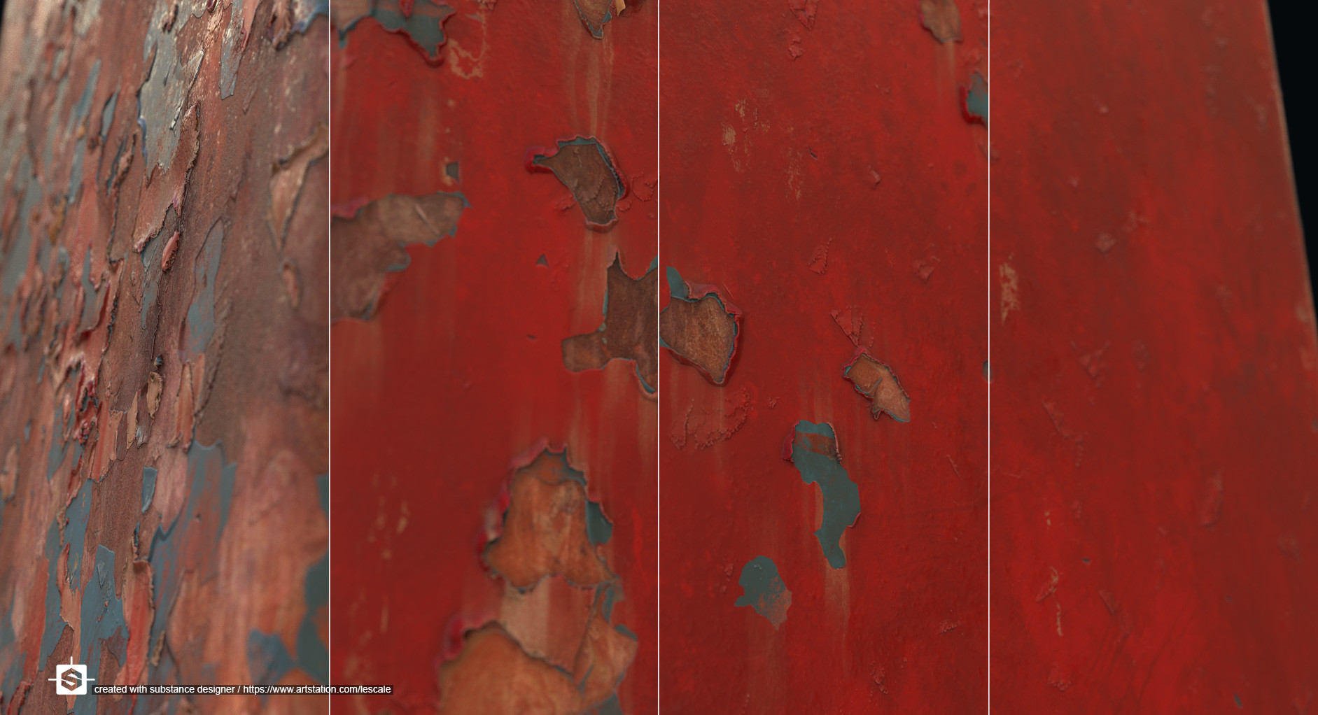 Jorge Lescale - painted metal wall Substance Designer