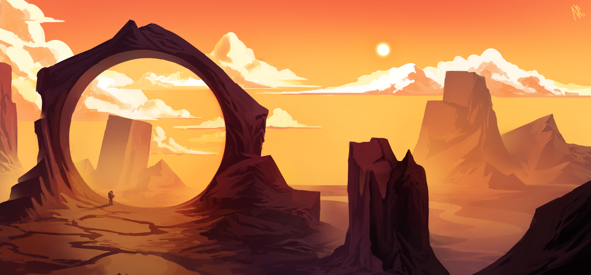 Strange Gate in the Desert by Thomas Ricci : r/ImaginarySkyscapes