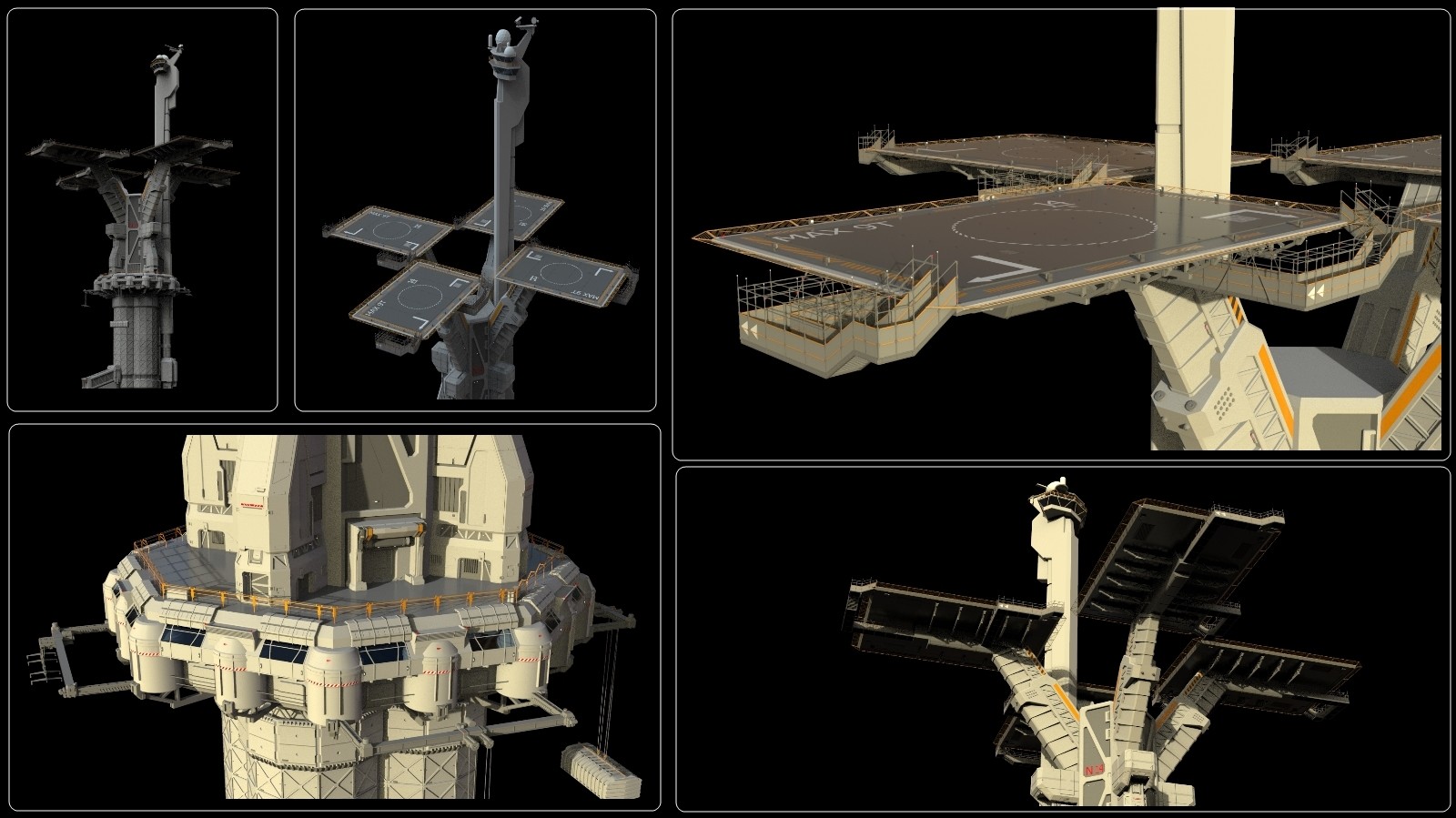 ArtStation - sci-fi landing platform 3