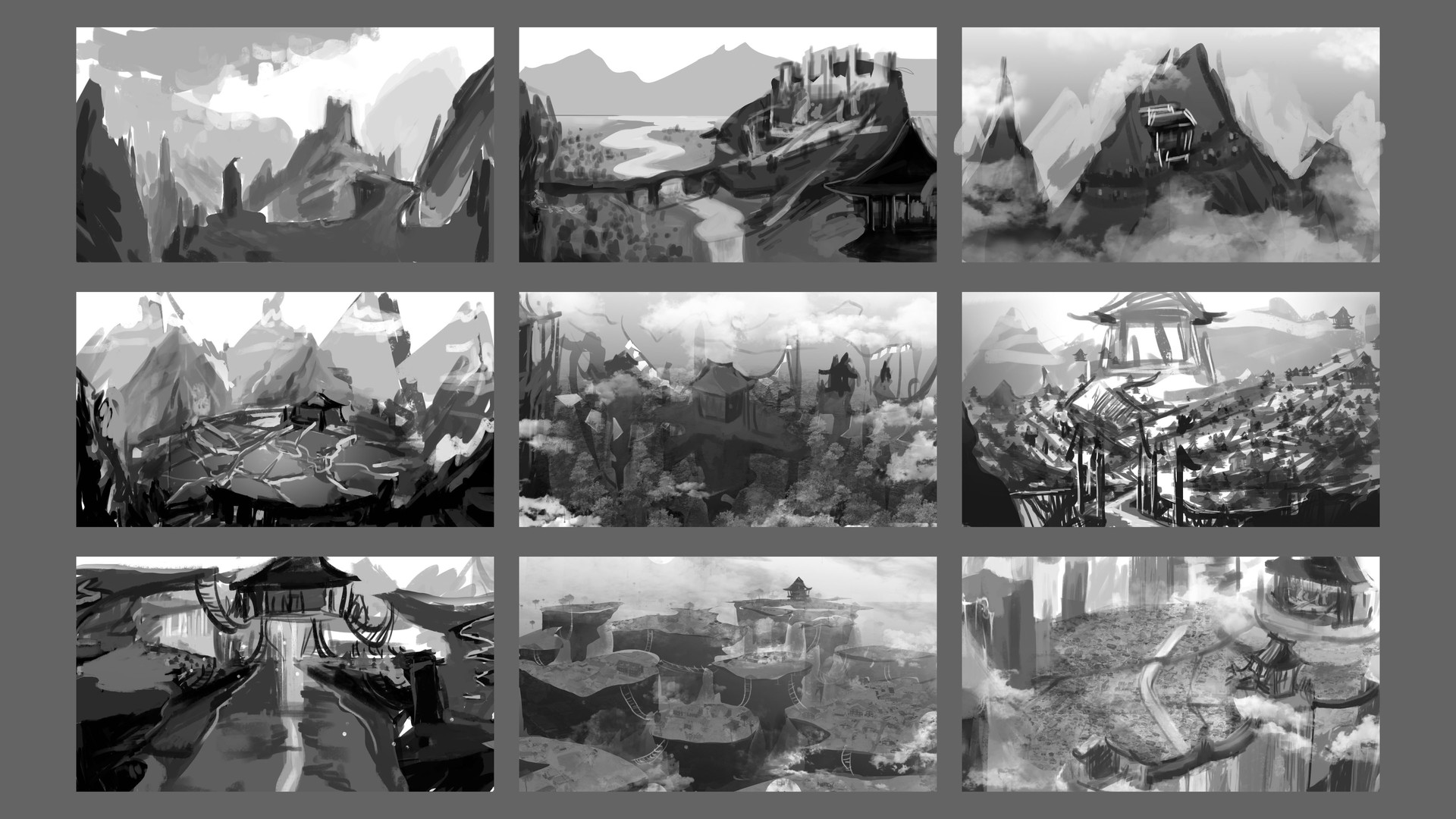 ArtStation - Concept Art Thumbnails mountain civilisation | 2017