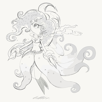 princess celestia mermaid coloring page