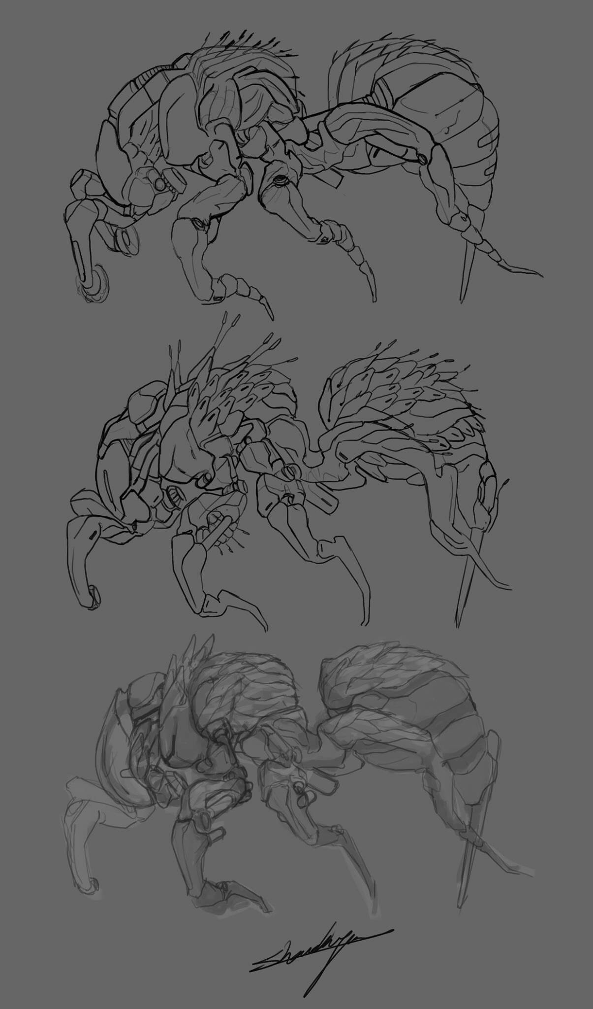 ArtStation - WIP robot insect design