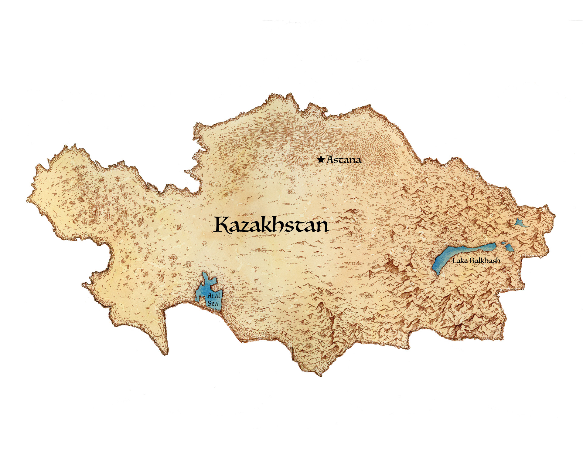 ArtStation - Map of Kazakhstan
