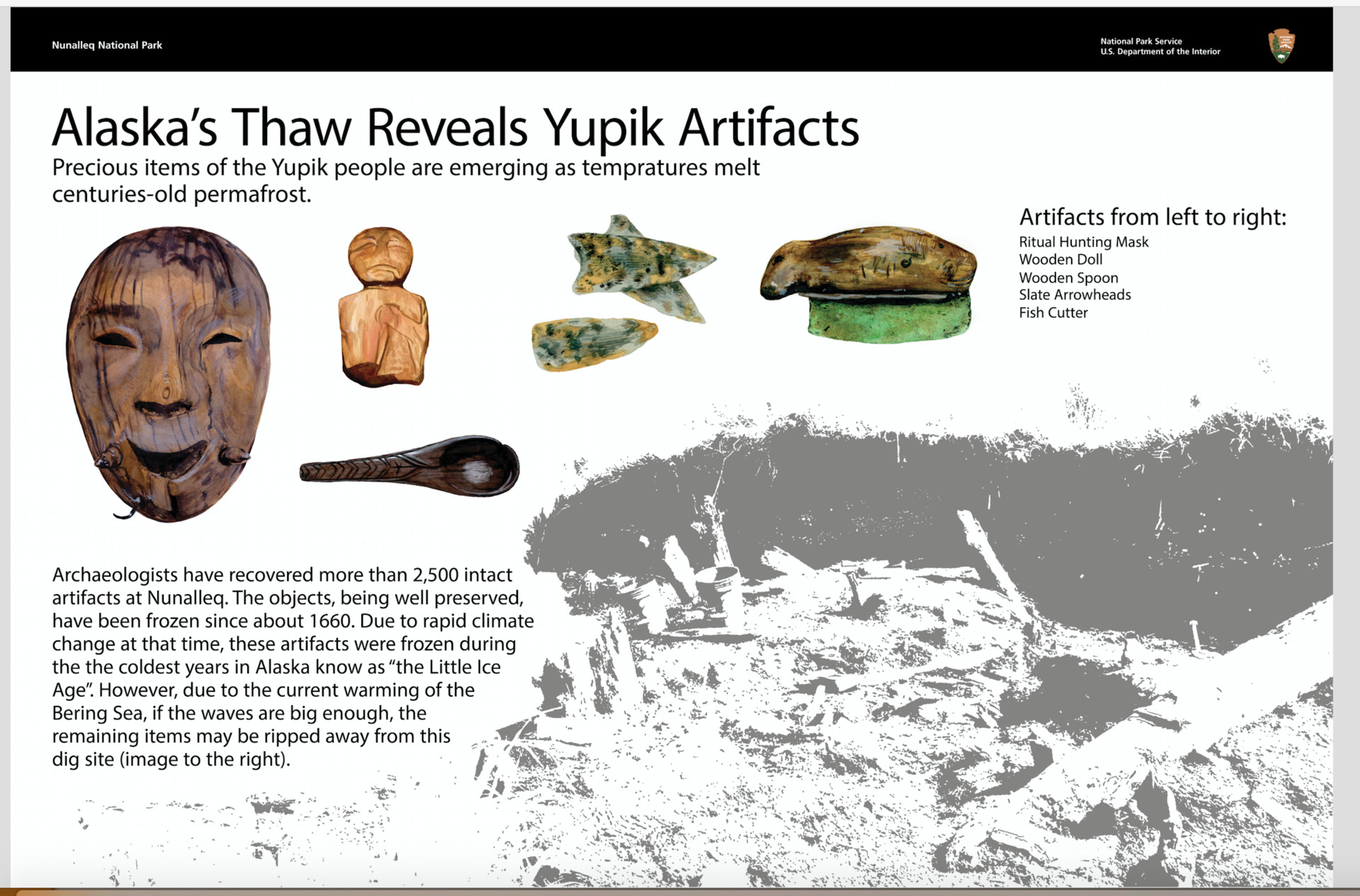 ArtStation - Yupik digsite interpretive panel