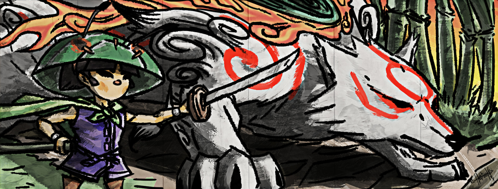 ArtStation - Amaterasu and Issun