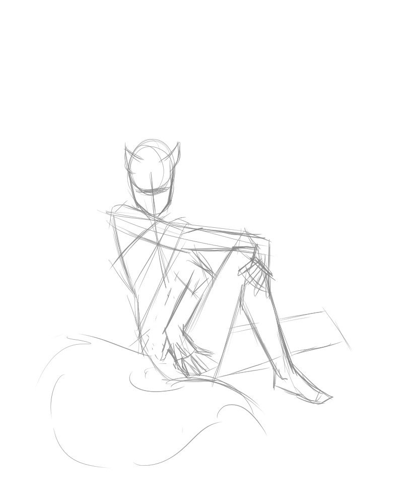 wolf sitting drawing reference