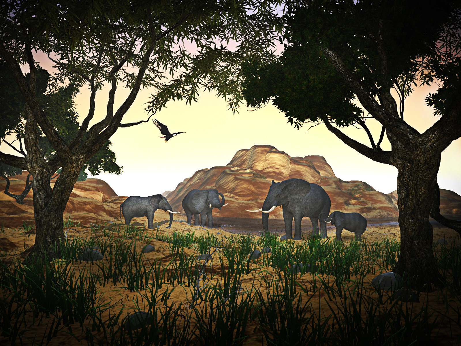 ArtStation - 3d project. Location of wildlife. Modeling of wildlife and ...
