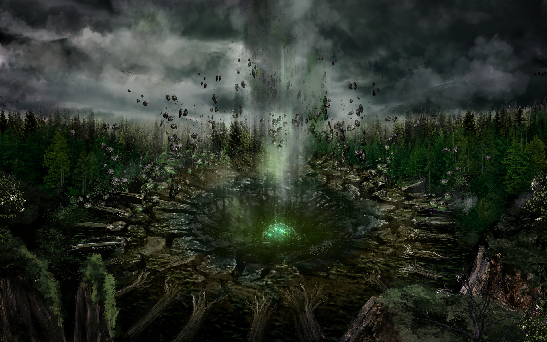 ArtStation - green meteorite