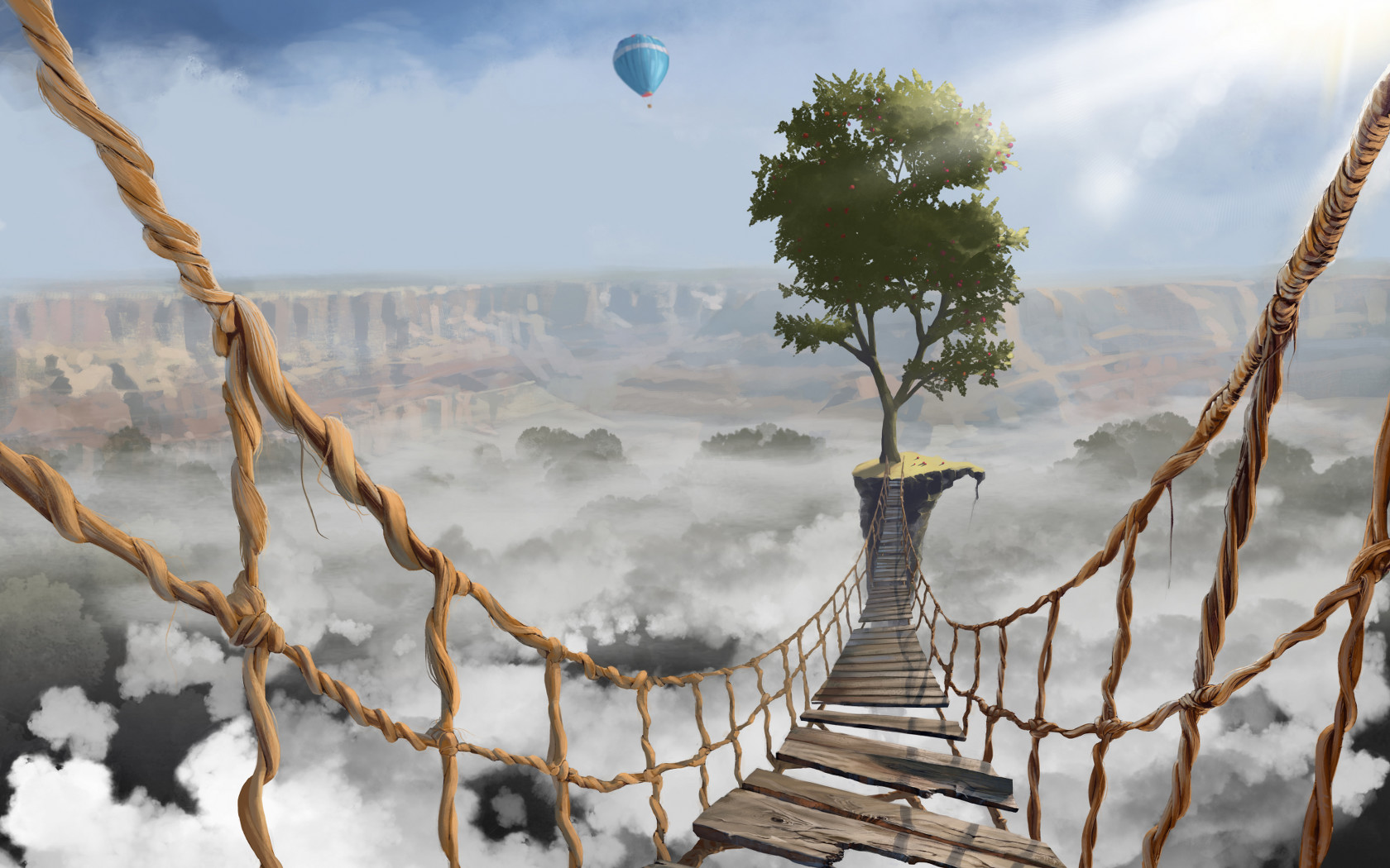 ArtStation - Concept art with bridge an balloon.