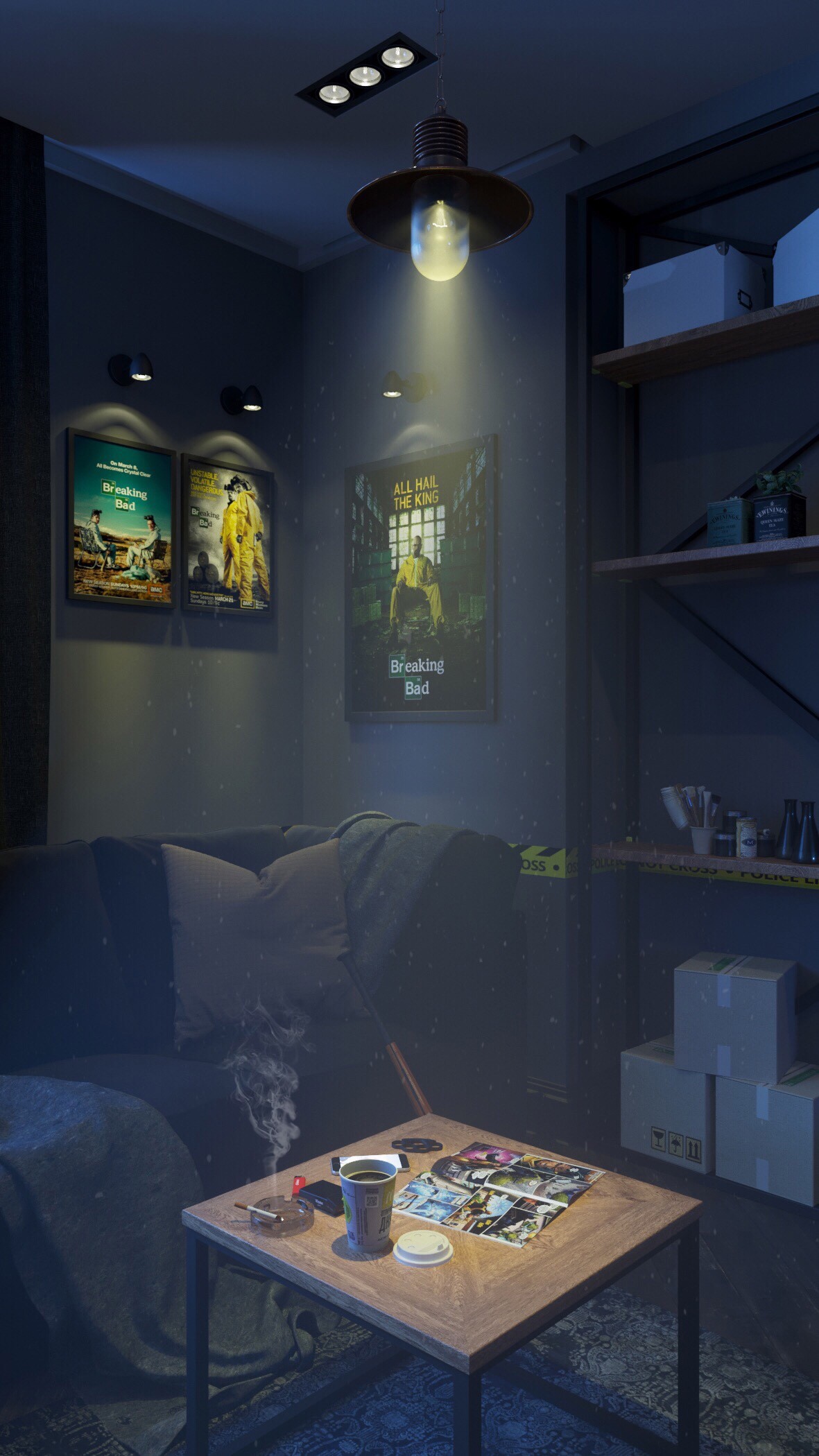 ArtStation - Breaking bad fan apartment interior design and visualization