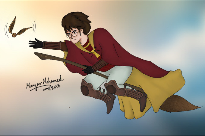 how to draw harry potter quidditch