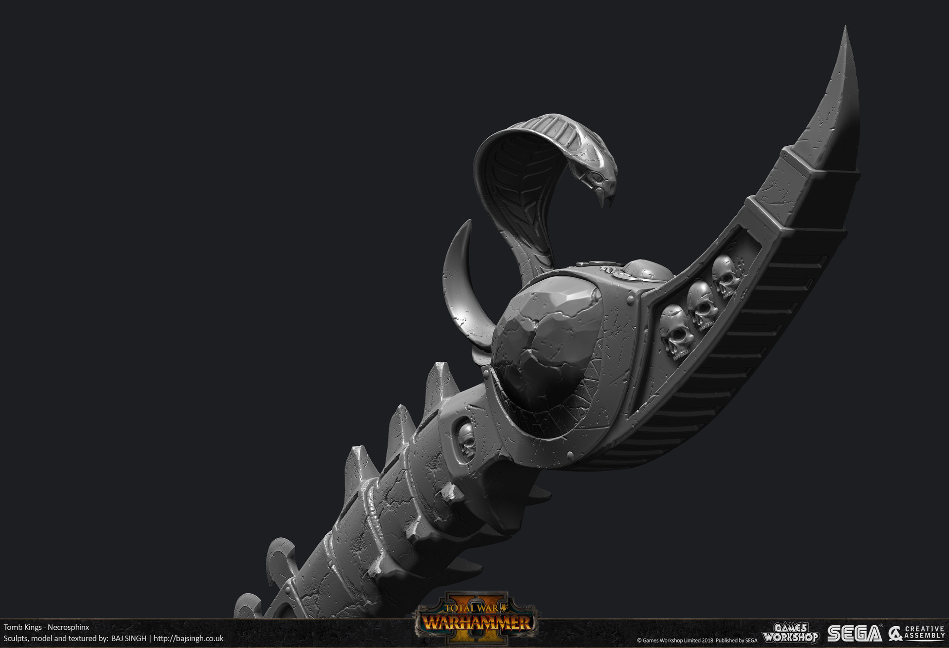 Art of Baj - "Necrosphinx": Total War: Warhammer 2 - Tomb Kings DLC.