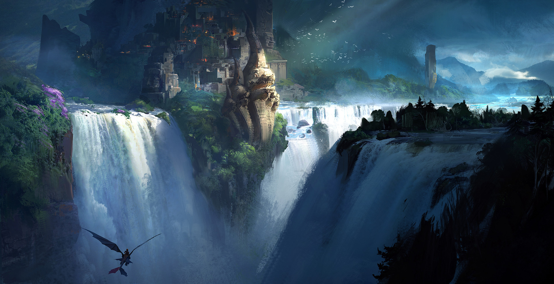 Waterfall Study by gongjialing : r/ImaginaryWaterfalls