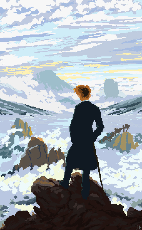 ArtStation - Wanderer Above the Sea of Pixels