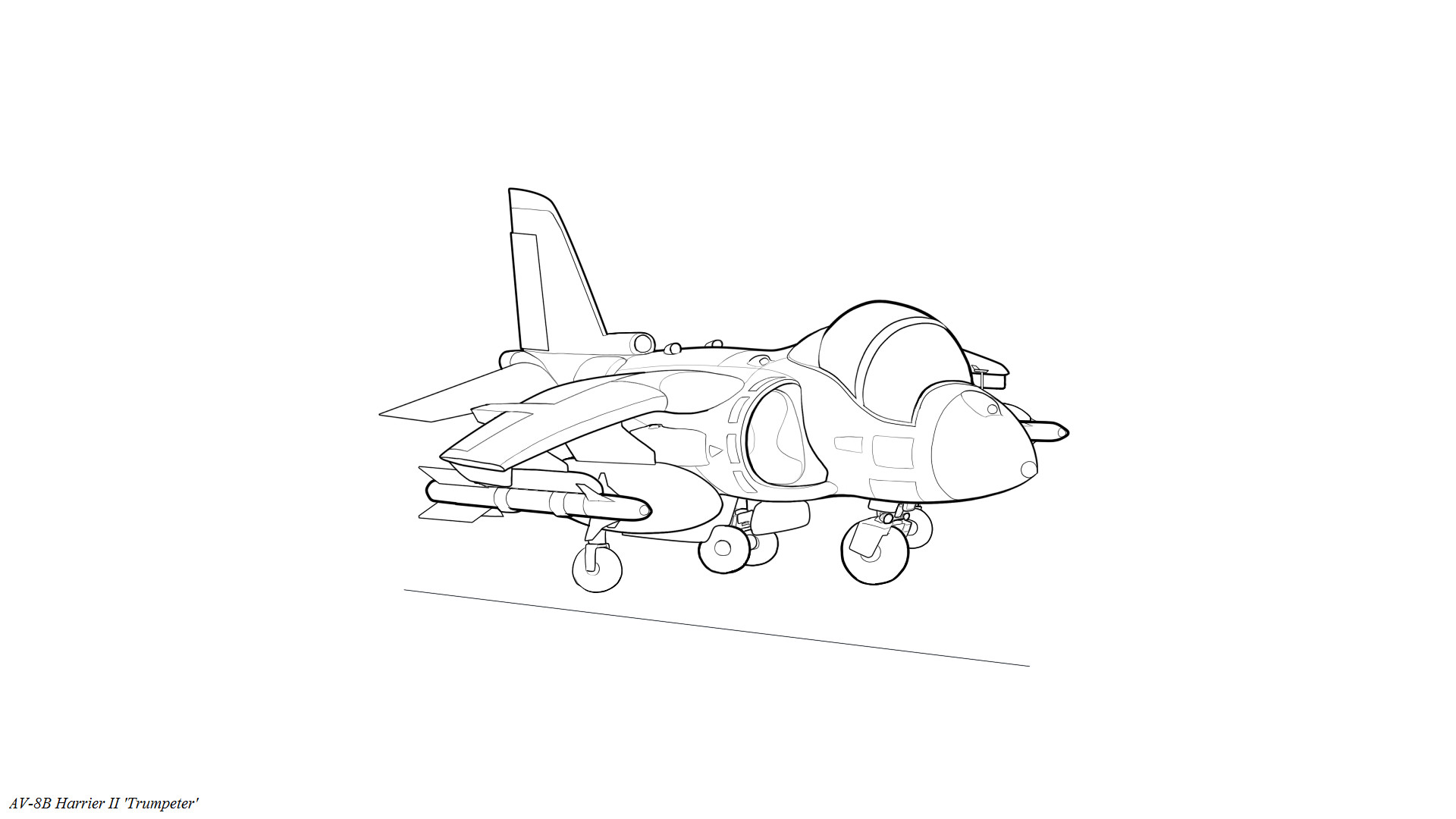 harrier jet coloring page