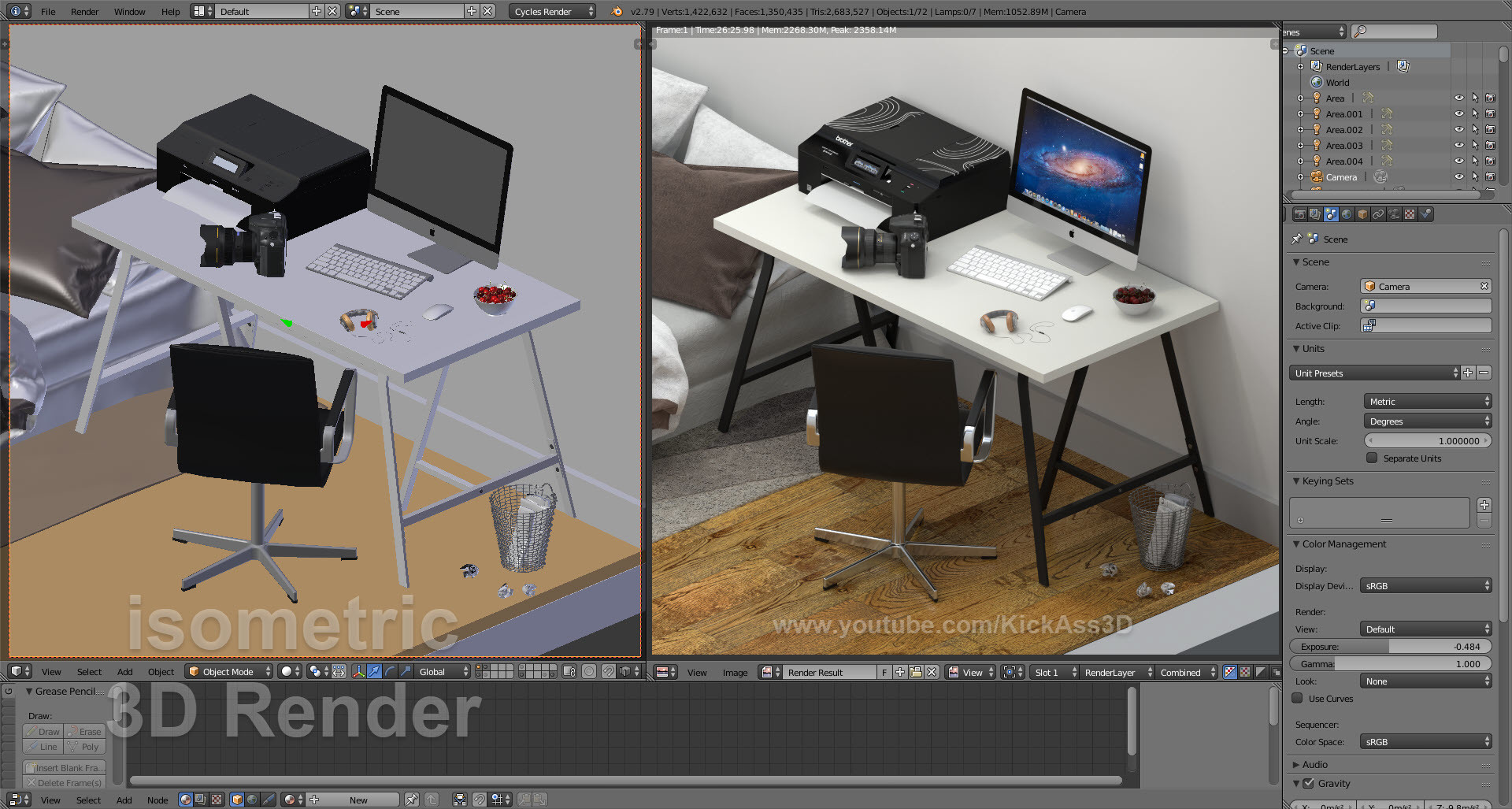LaZyArt2077 - Blender Isometric Room Realistic Render