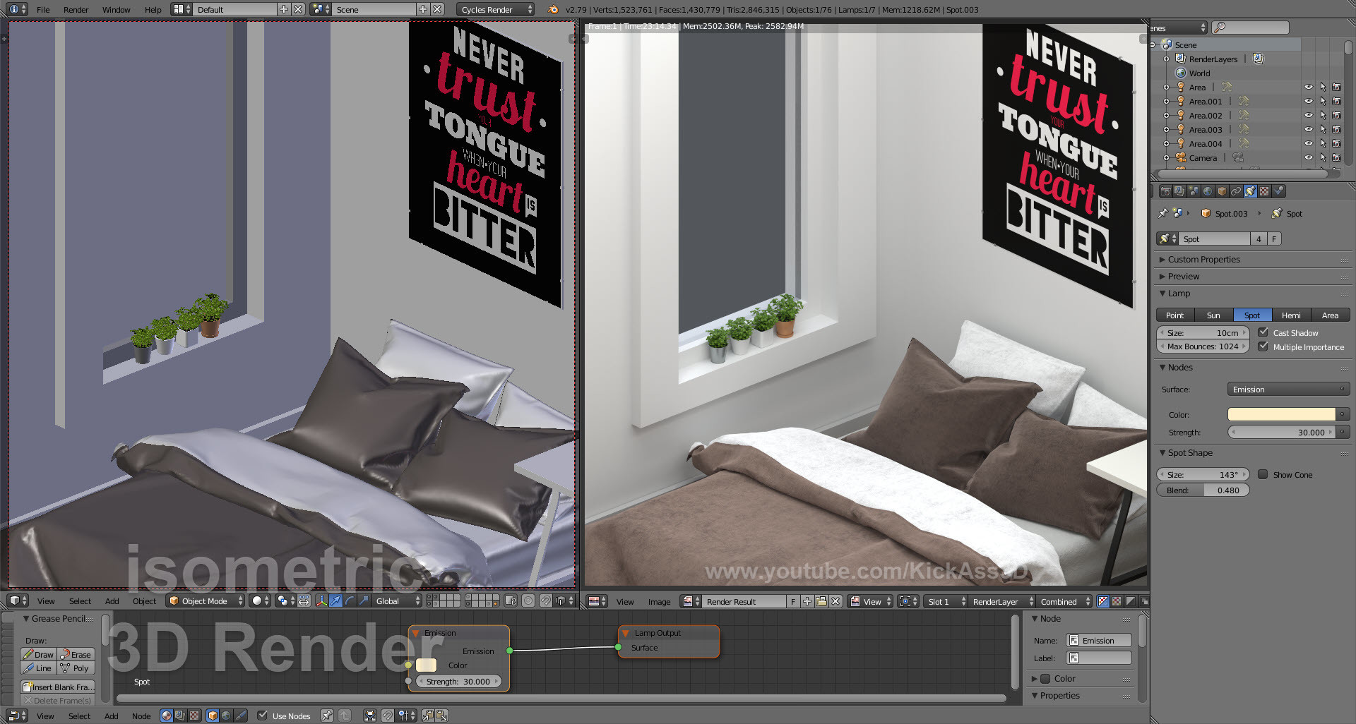 LaZyArt2077 - Blender Isometric Room Realistic Render