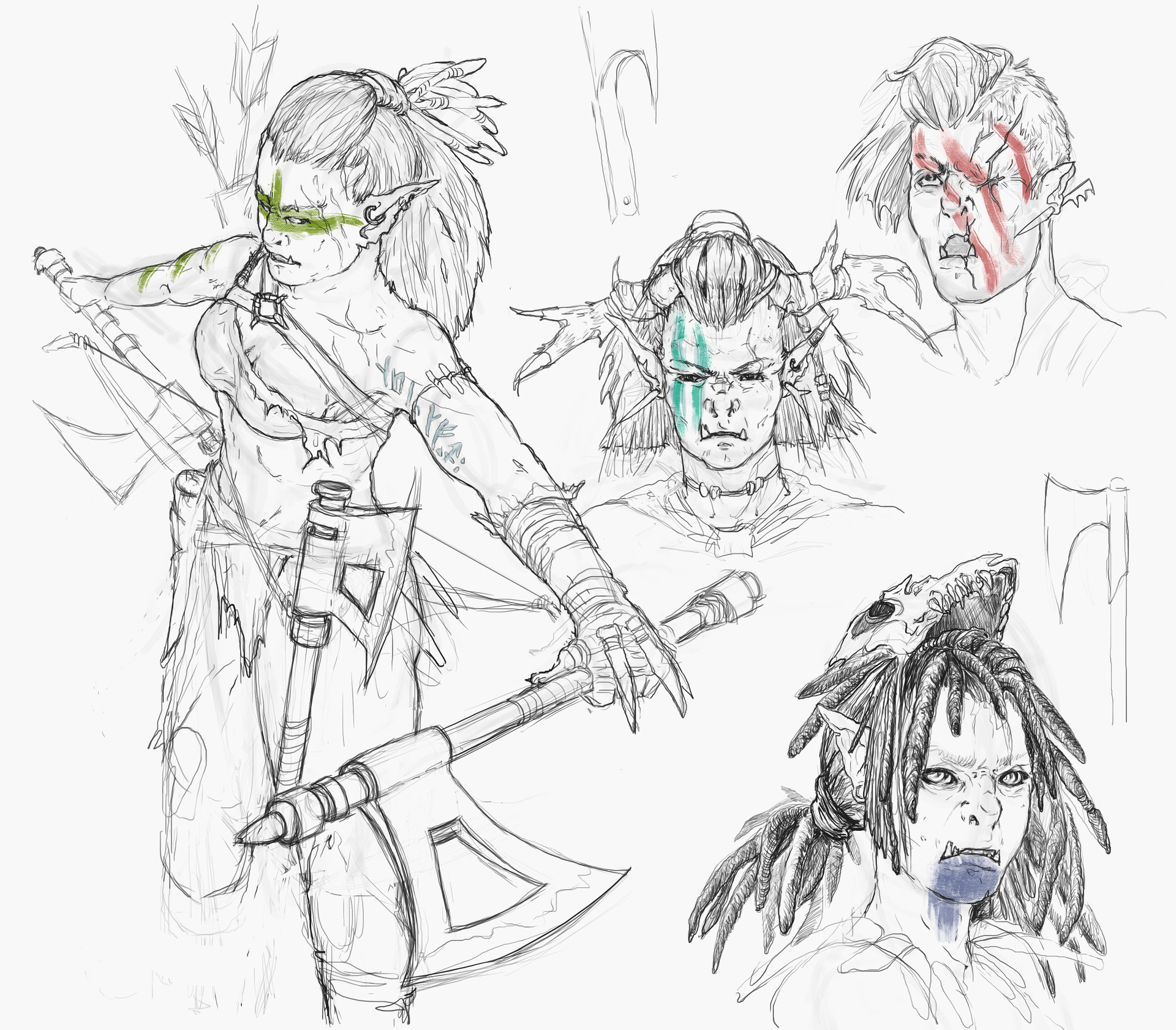 ArtStation - Orc warriors - War colors