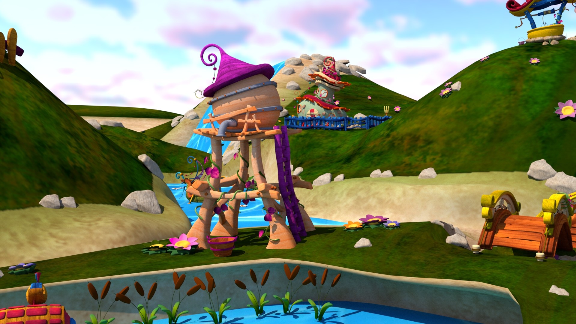 ArtStation - 3D CARTOON WATERTANK IN CARTOON VILLAGE ENVIRONMENT.