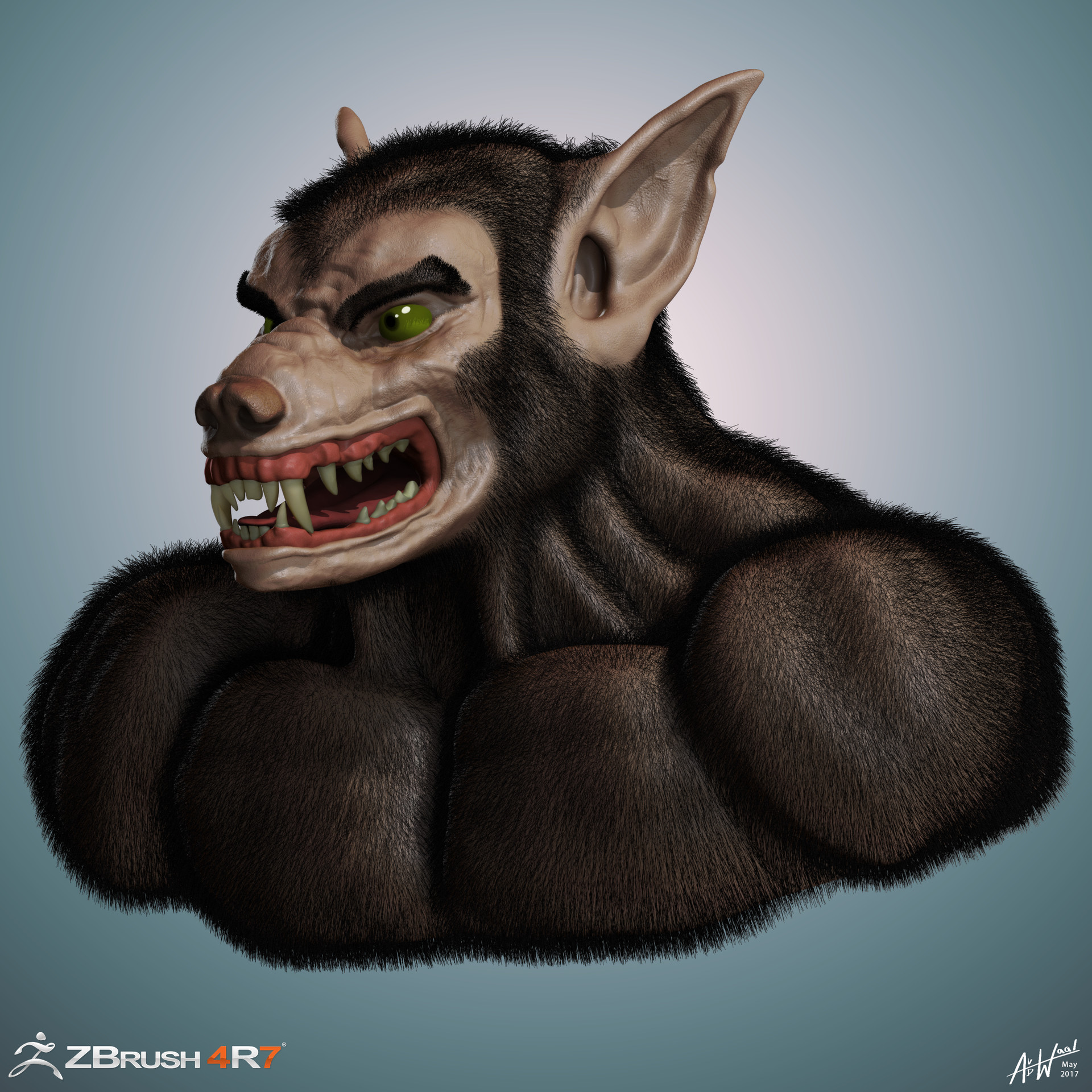 ArtStation - Never moon a werewolf!