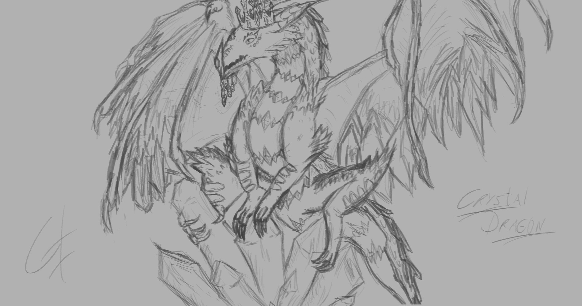 how to draw a crystal dragon step by step