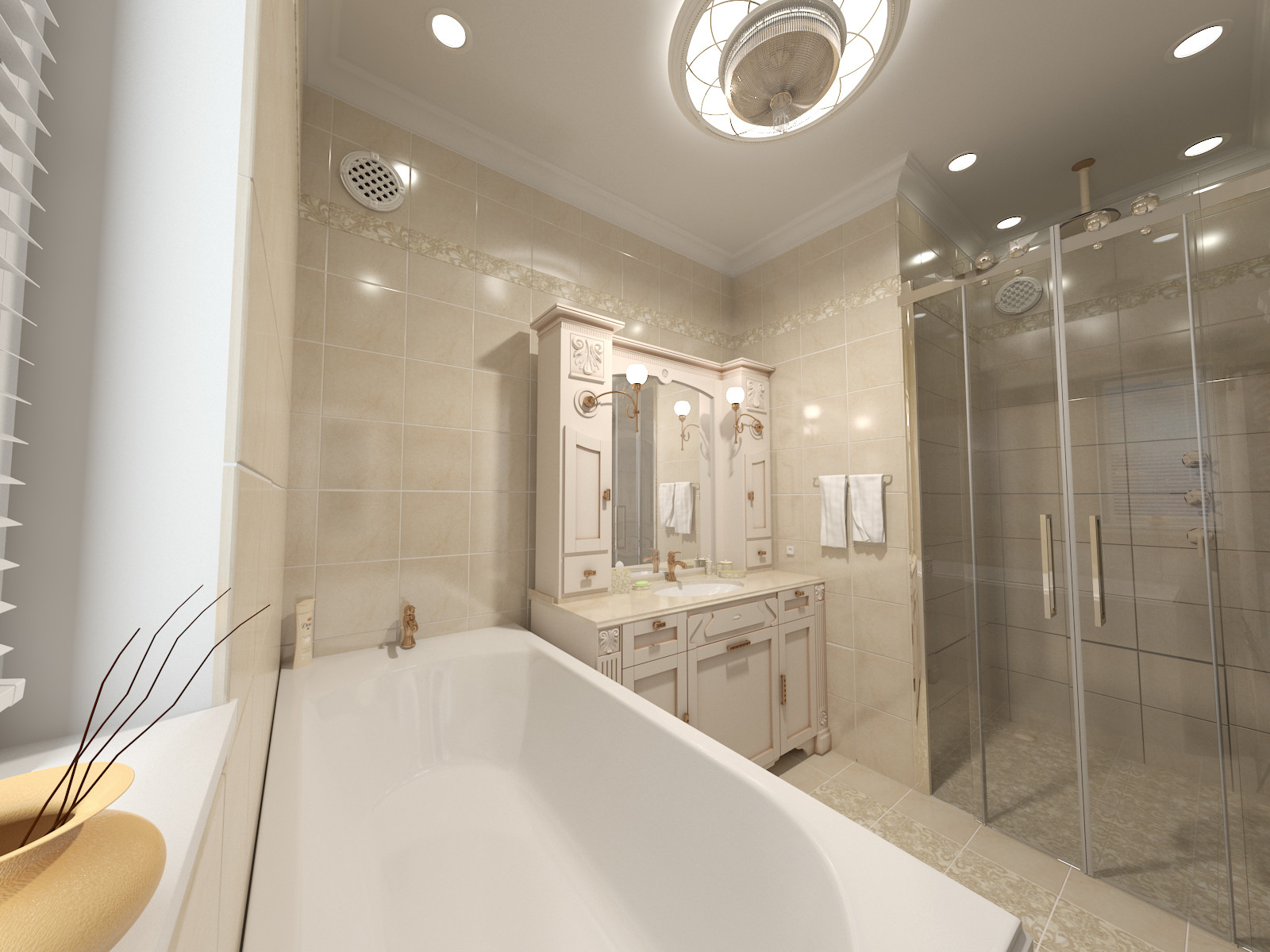 ArtStation - BATHROOM RENDER IN A CLASSIC STYLE