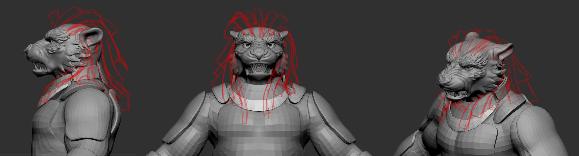 humanoid lion face