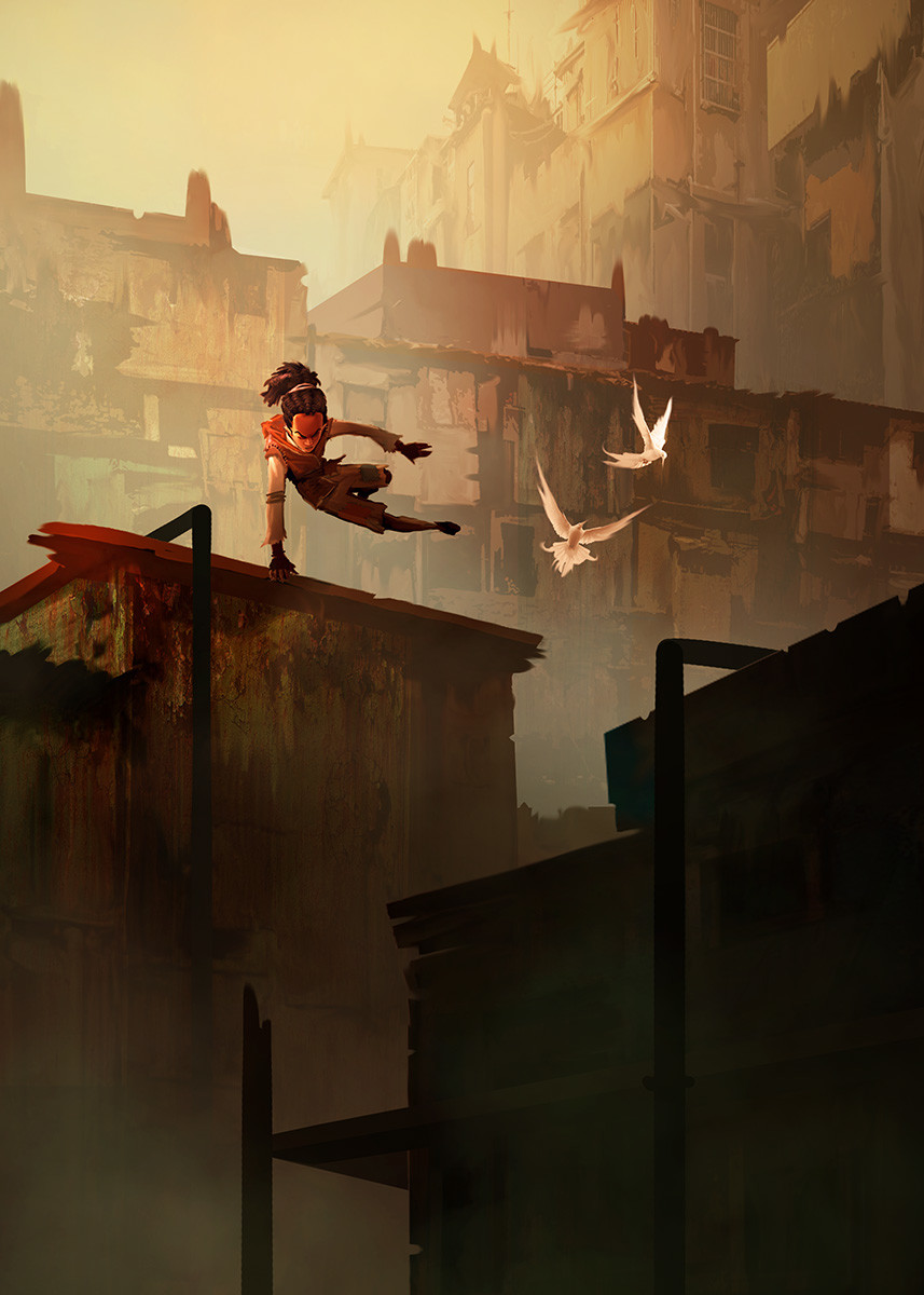 ArtStation - Rhu runs the rooftops