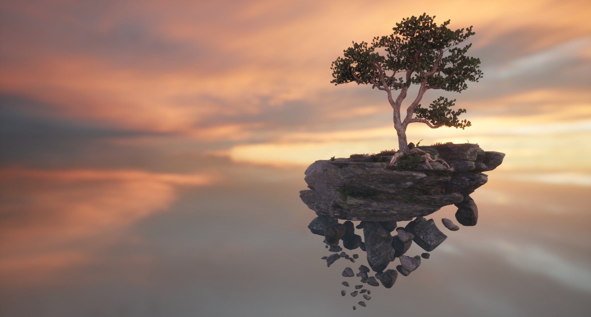 ArtStation - Set dressing study - Flying stone