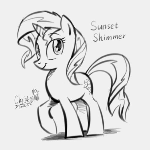 how to draw sunset shimmer pony