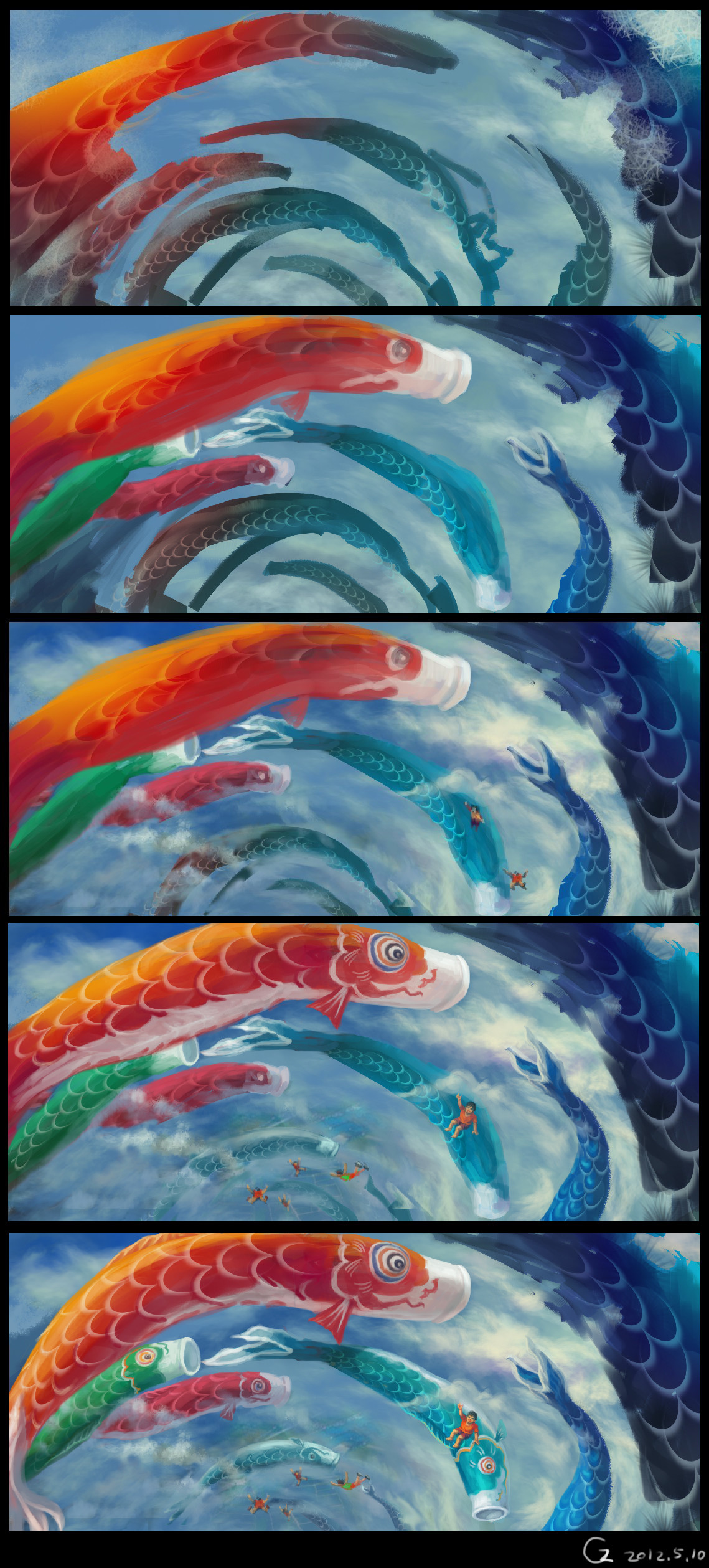 ArtStation - Carp flags and boy