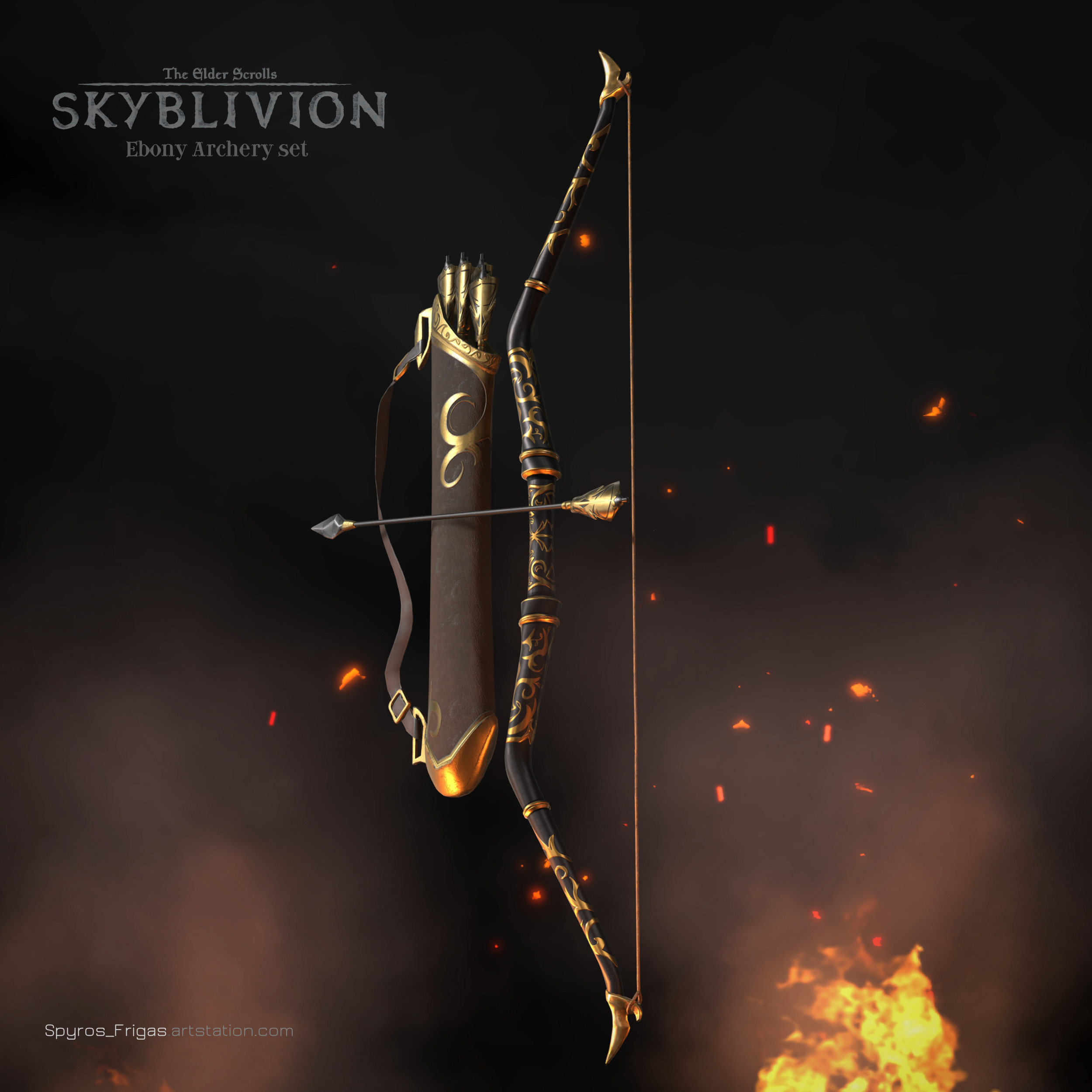 Spyros Frigas - Ebony Archery set - TES:Skyblivion