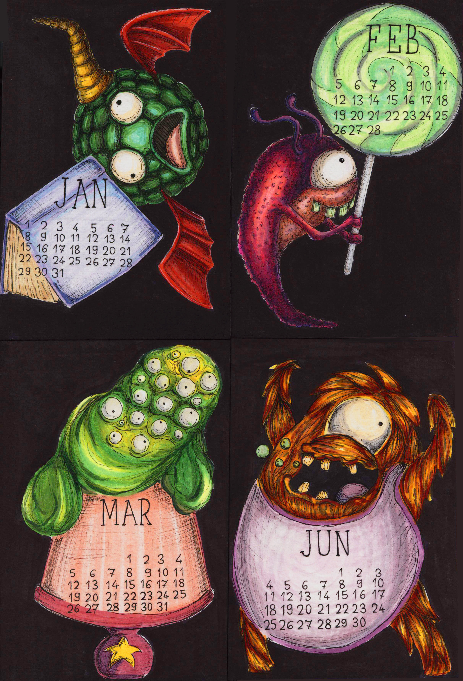 ArtStation - Monster Calendar 2018