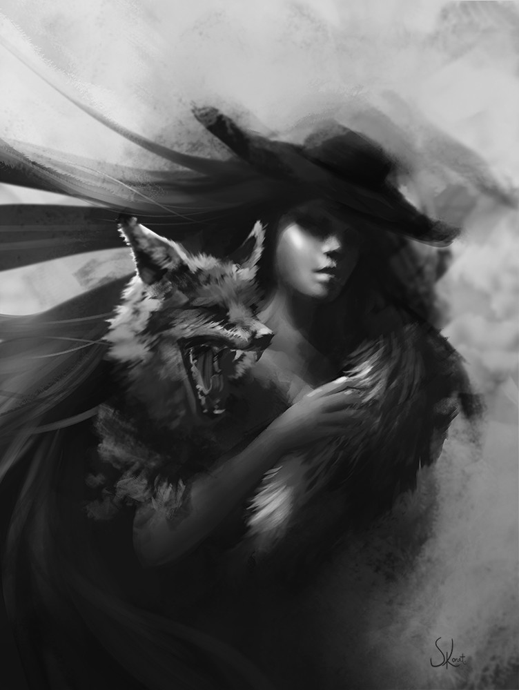 ArtStation - Fox and lady with a hat