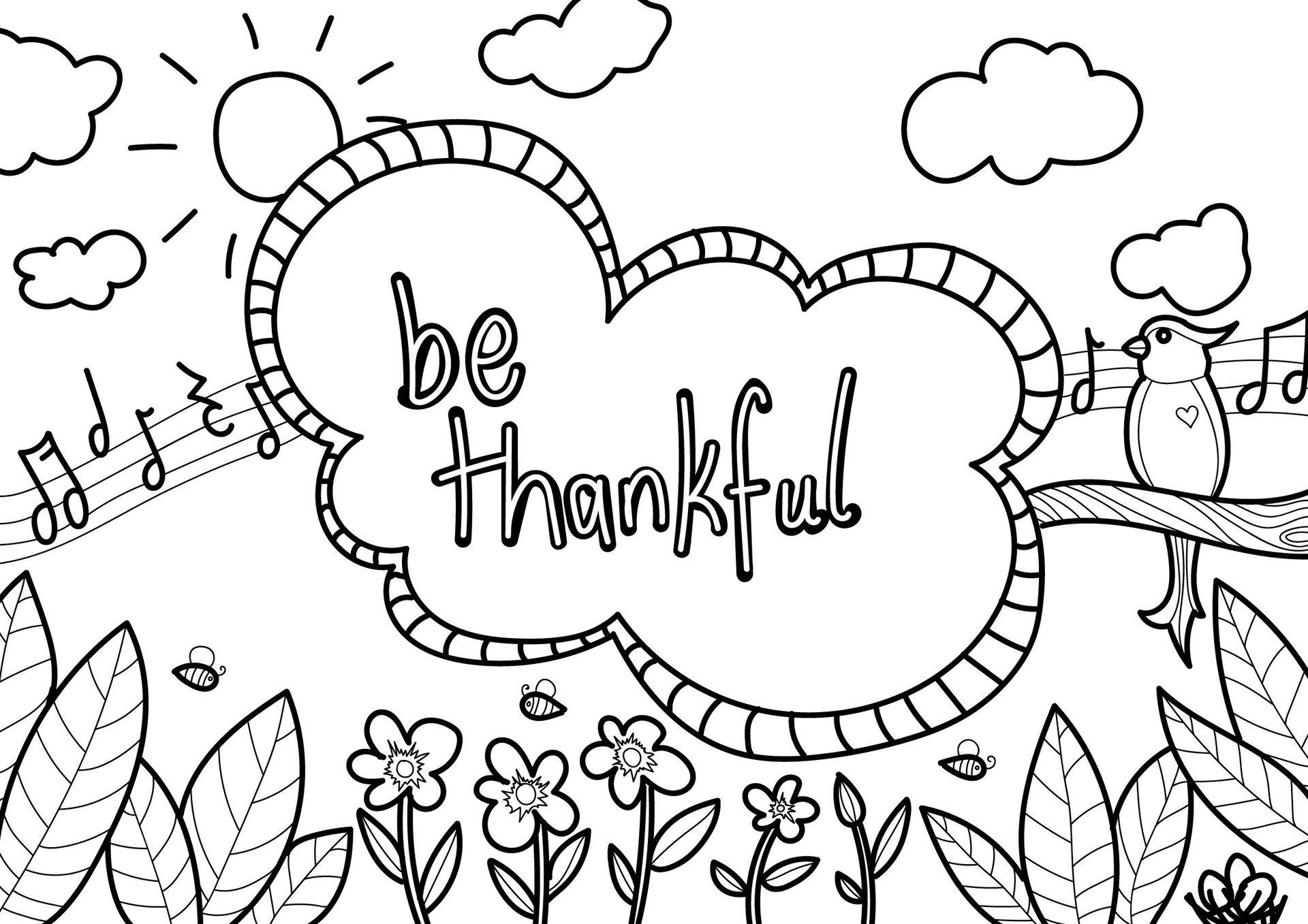 being thankful coloring pages