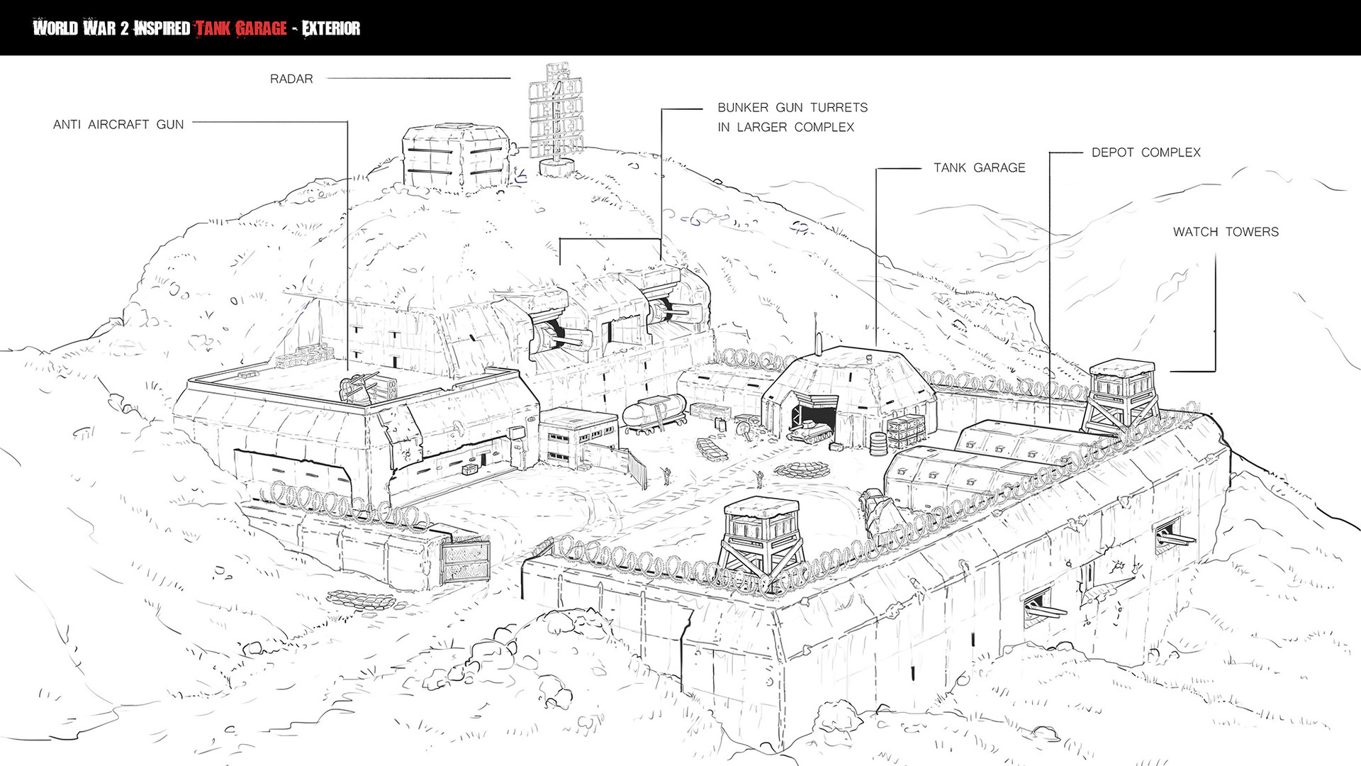 ArtStation - Military Base & Tank Garage