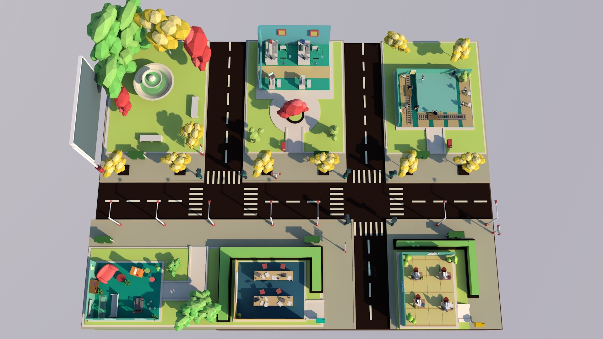 ArtStation - A little low-poly map and UI （Half a year ago）