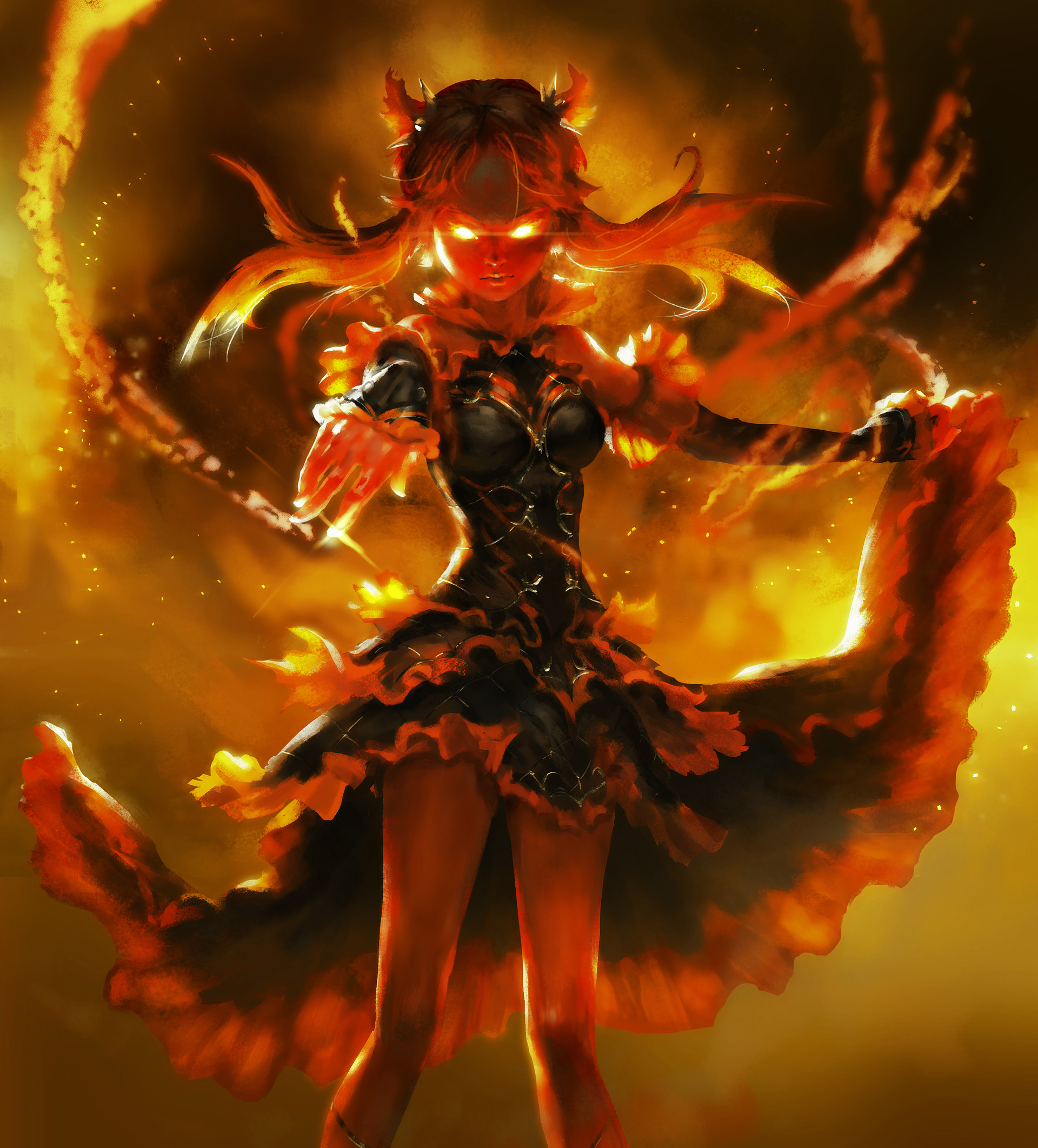 Fire Element Anime Girl
