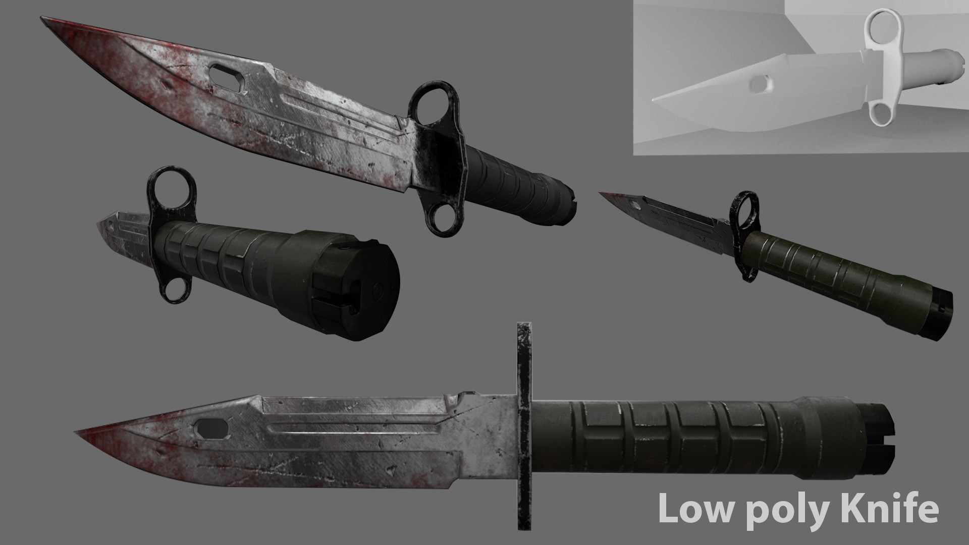 ArtStation - 3D low poly knife