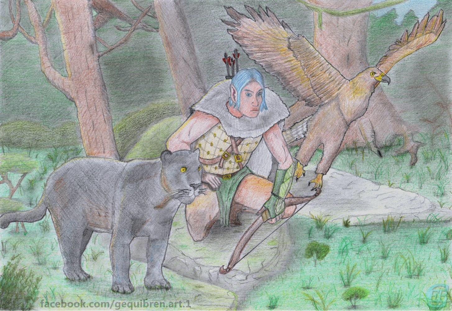 Gequibren Art - D&D (Neverwinter) - Moon Elf Ranger (OC)