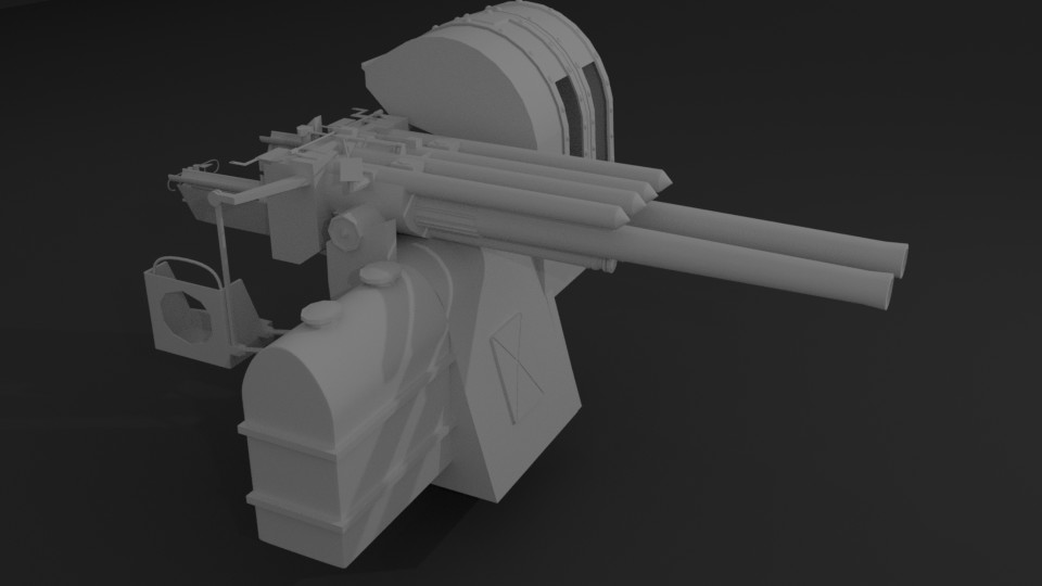 ArtStation - 12.7 cm/40 Type 89 naval gun