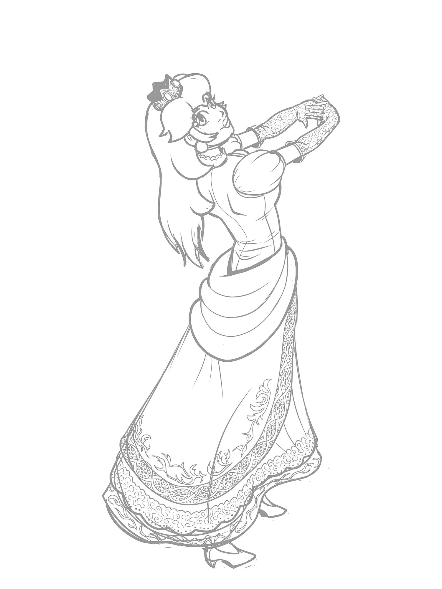 princess peach coloring pages disney