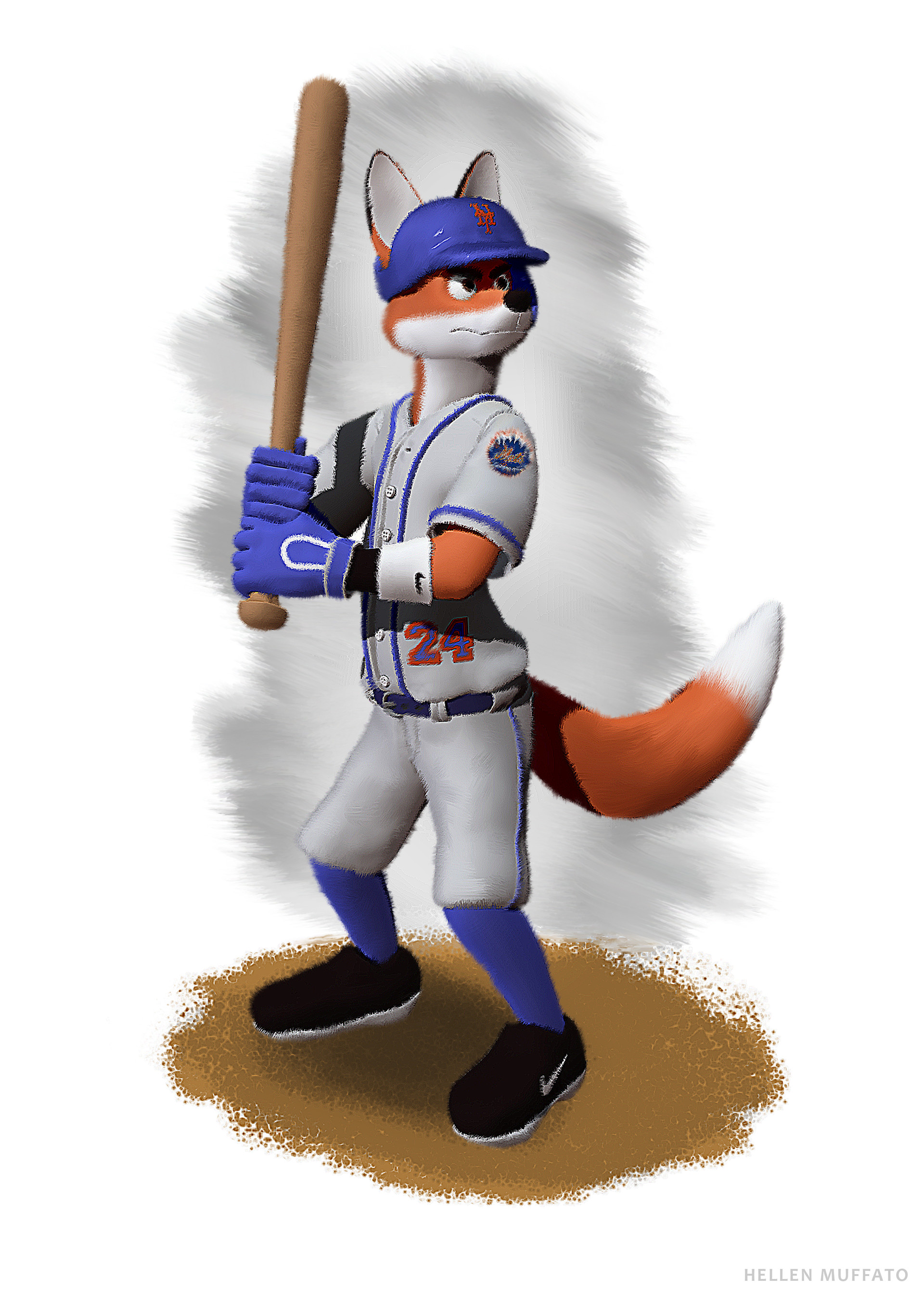ArtStation - Baseball Fox - New York Mets
