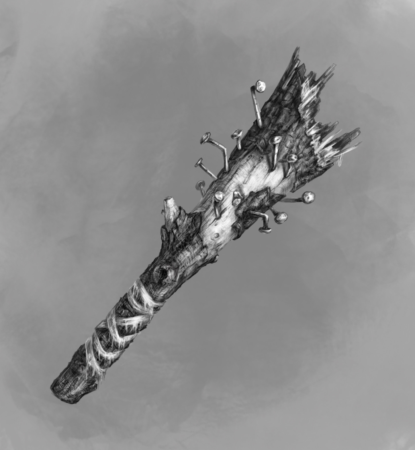 ArtStation - Wooden weapon with metal elements