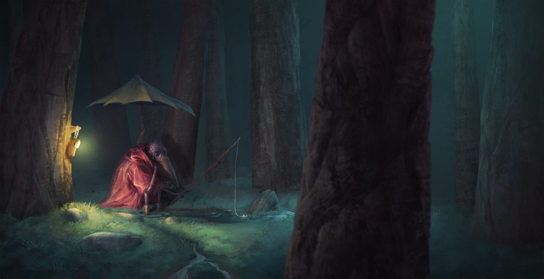 ArtStation - Forest and sad crowboi