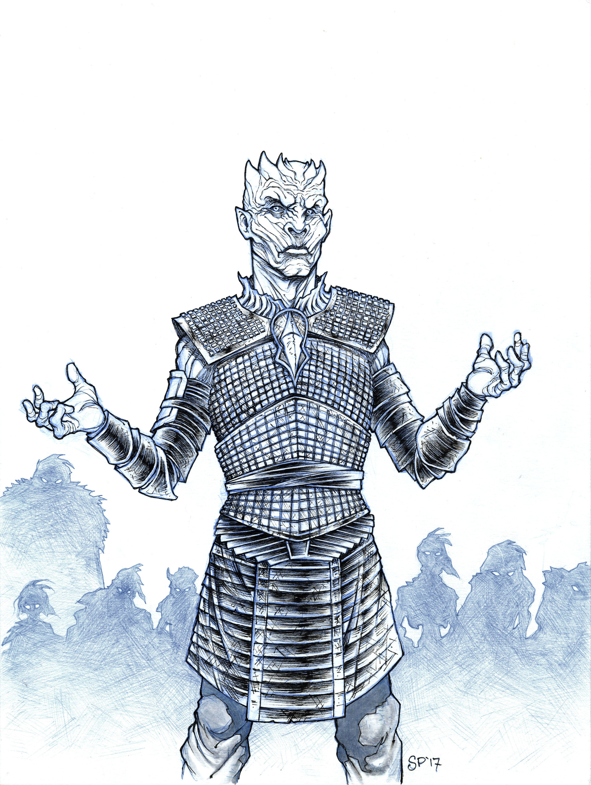 how to draw the night king step by step